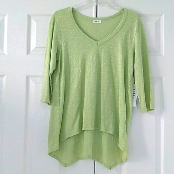 Wilt | Tops | Wilt Apple Green 34 Sleeve Slub Jersey Top | Poshmark